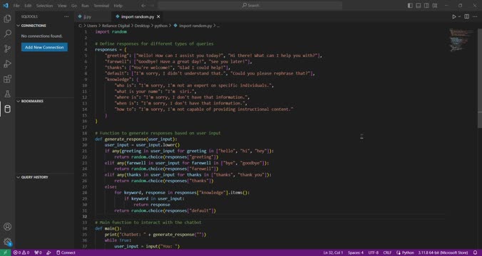 Jahnavi Jarugu on LinkedIn: #task4 #dabotics #pythonprogramming #chatbot Jahnavi Jarugu on LinkedIn: #task4 #dabotics #pythonprogramming #chatbot