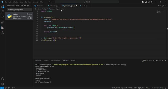 CodSoft Internship Program Task 1: Password Generator | Sai S. CodSoft Internship Program Task 1: Password Generator | Sai S.