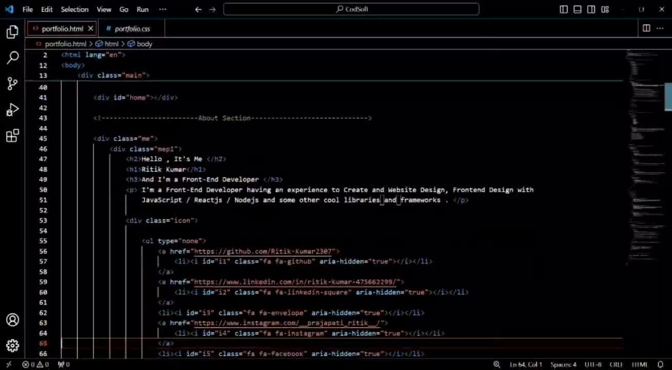Ritik Kumar on LinkedIn: #html #css #internship #codsoft #linkedin # ... Ritik Kumar on LinkedIn: #html #css #internship #codsoft #linkedin # ...