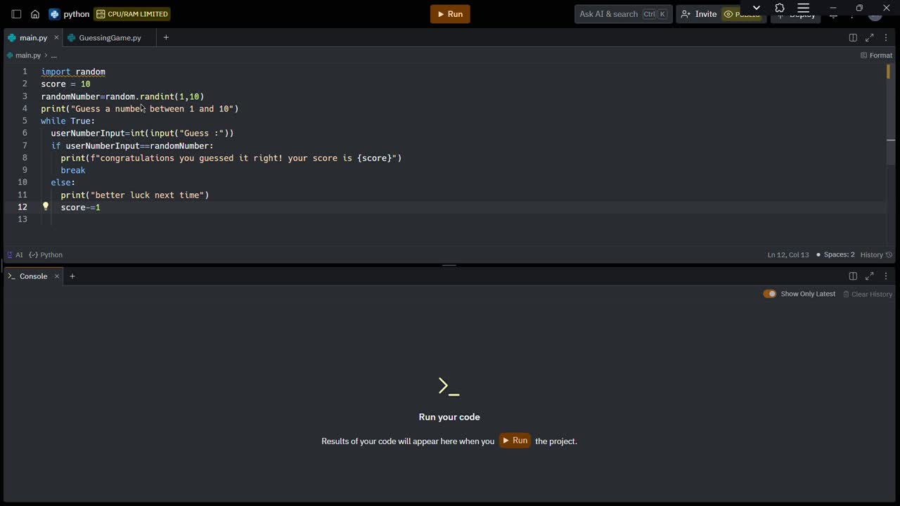 Uday Kiran on LinkedIn: #python_development #numer_guessing_game Uday Kiran on LinkedIn: #python_development #numer_guessing_game