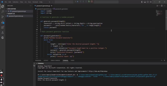 Completed Password Generator project with CodSoft | Janhavi Morajkar ... Completed Password Generator project with CodSoft | Janhavi Morajkar ...