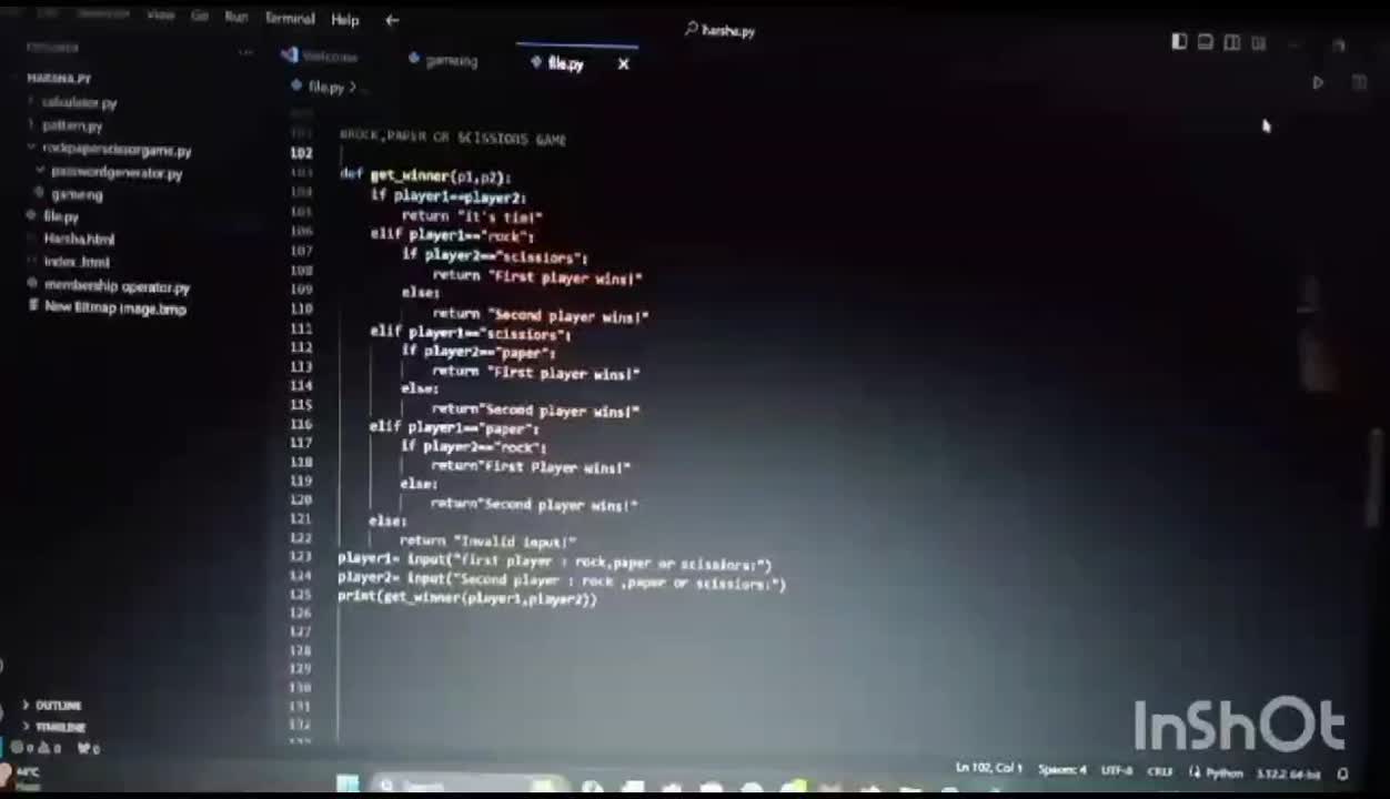 Finished CodSoft Python project with Rock, Paper and Scissors | HARSHA ... Finished CodSoft Python project with Rock, Paper and Scissors | HARSHA ...