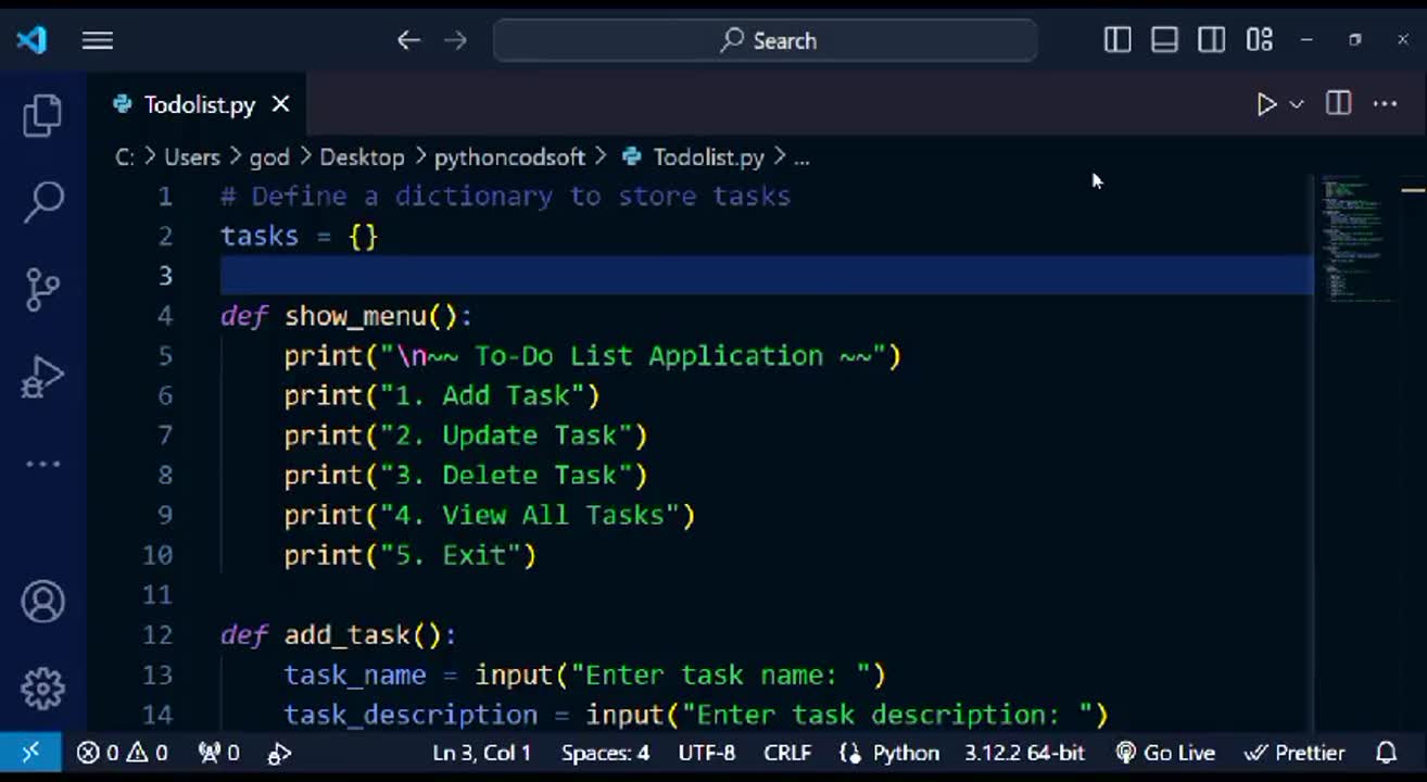 Kaniamuthu A on LinkedIn: #codsoft #pythonprogramming #todolist Kaniamuthu A on LinkedIn: #codsoft #pythonprogramming #todolist