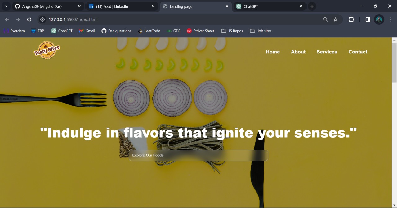 Created a food website landing page | Angshu Das posted on the topic ... Created a food website landing page | Angshu Das posted on the topic ...