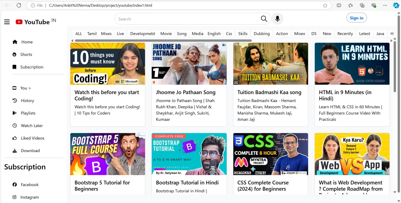 Launching A YouTube clone with HTML, CSS, and Bootstrap | Ankit Verma ... Launching A YouTube clone with HTML, CSS, and Bootstrap | Ankit Verma ...