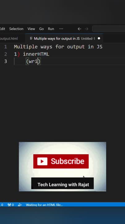 Learn JavaScript Output Methods on YouTube | Rajat Kumar posted on the ... Learn JavaScript Output Methods on YouTube | Rajat Kumar posted on the ...