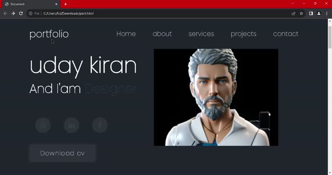 D p uday kiran kumar on LinkedIn: portfolio using Html and css D p uday kiran kumar on LinkedIn: portfolio using Html and css