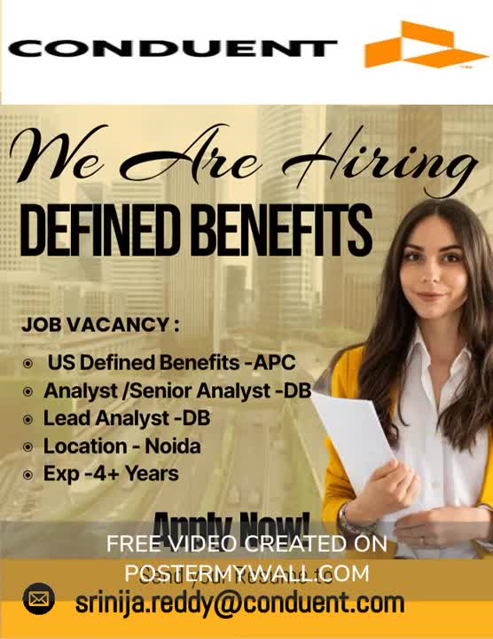 Srinija Reddy on LinkedIn: #conduent #noidajobs #definedbenefit # ... Srinija Reddy on LinkedIn: #conduent #noidajobs #definedbenefit # ...