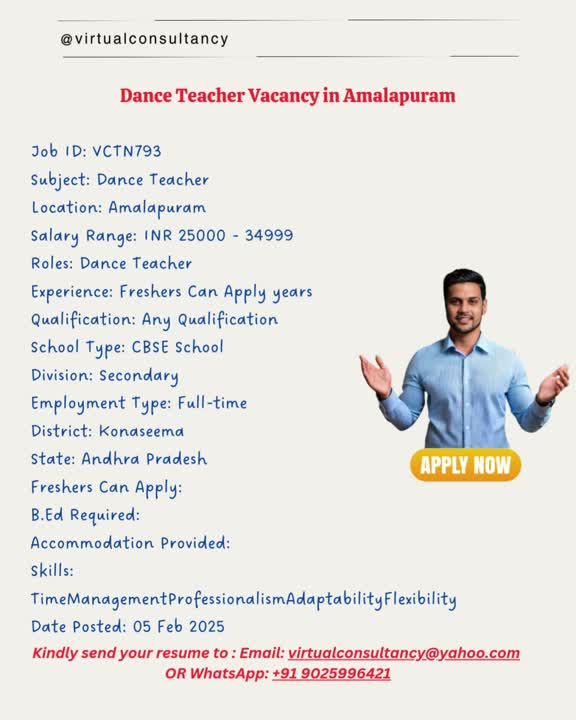 Virtual Consultancy on LinkedIn: #jobalert #hiringnow #danceteacher # ... Virtual Consultancy on LinkedIn: #jobalert #hiringnow #danceteacher # ...