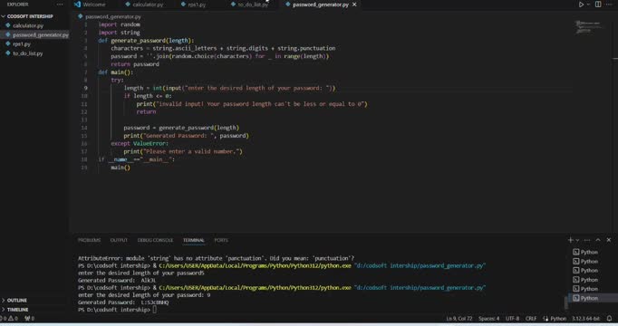 Priyanka Priyadarshani Senapati on LinkedIn: #python #passwordgenerator ... Priyanka Priyadarshani Senapati on LinkedIn: #python #passwordgenerator ...