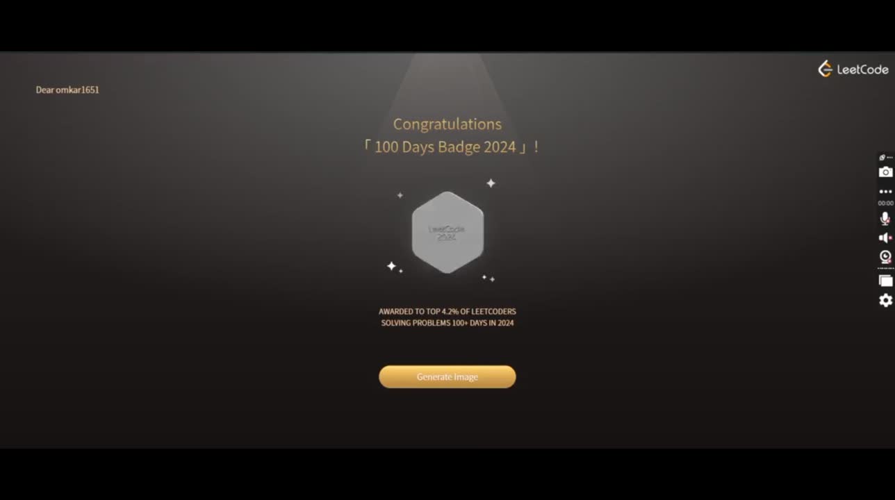 Earned 100 Days of Code with LeetCode | Omkar Jagtap posted on the ... Earned 100 Days of Code with LeetCode | Omkar Jagtap posted on the ...