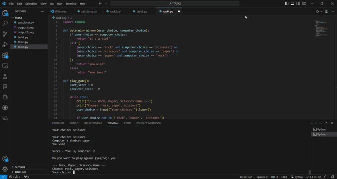 Project update: Rock-Paper-Scissors game in Python | SOUMIL MITHRAEN S ... Project update: Rock-Paper-Scissors game in Python | SOUMIL MITHRAEN S ...