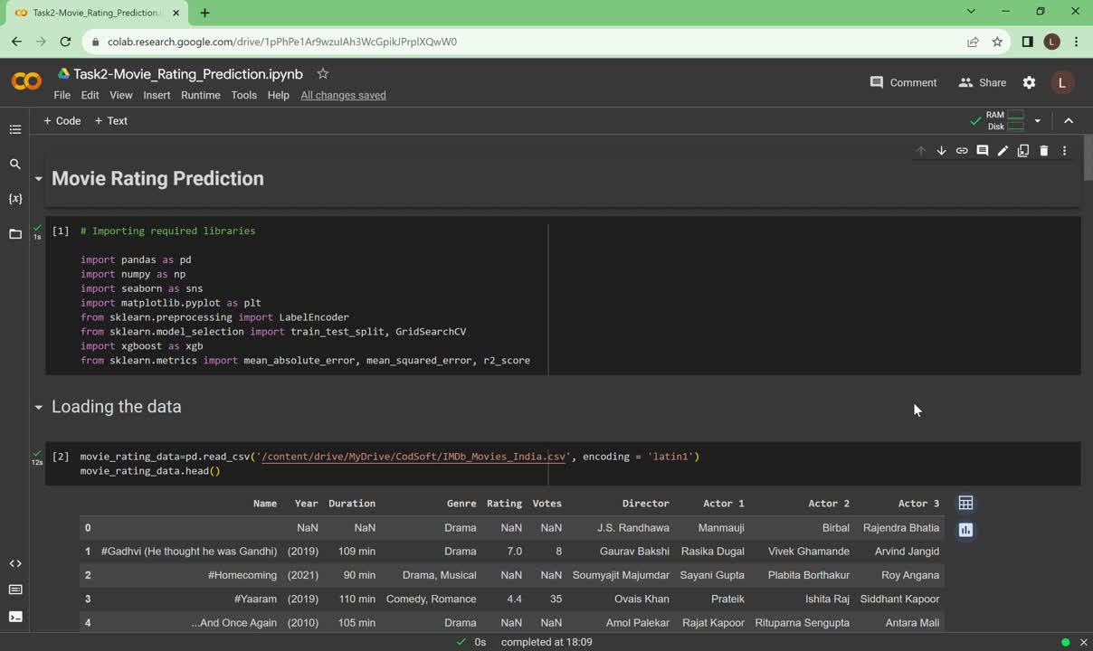 Lasya shindhe on LinkedIn: CodSoft Task 2: Movie Rating Prediction with ... Lasya shindhe on LinkedIn: CodSoft Task 2: Movie Rating Prediction with ...