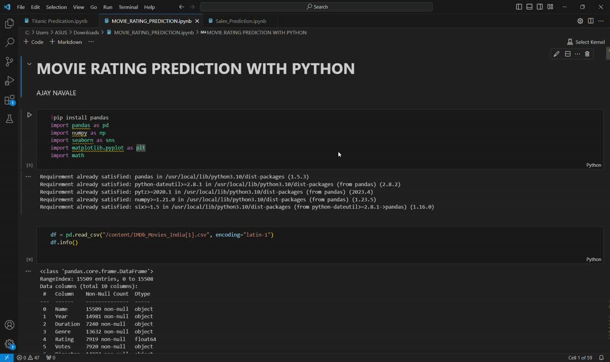 Ajay Navale on LinkedIn: #codesoft #codesoftinternship #datascience Ajay Navale on LinkedIn: #codesoft #codesoftinternship #datascience