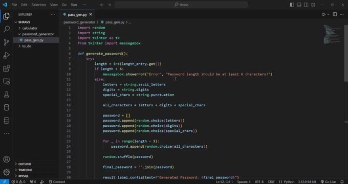Shravya Gopal on LinkedIn: Task 3 : Password Generation. CodSoft Shravya Gopal on LinkedIn: Task 3 : Password Generation. CodSoft