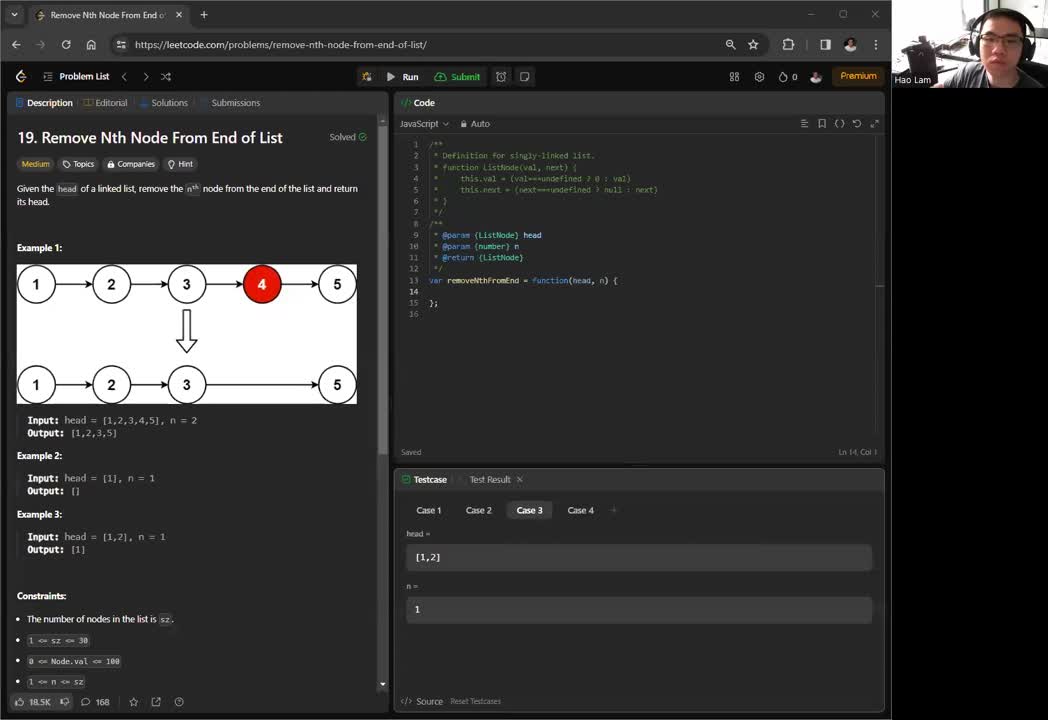 Random Leetcode Series Problem #19 - Remove Nth Node From End of… | Hao Lam Random Leetcode Series Problem #19 - Remove Nth Node From End of… | Hao Lam
