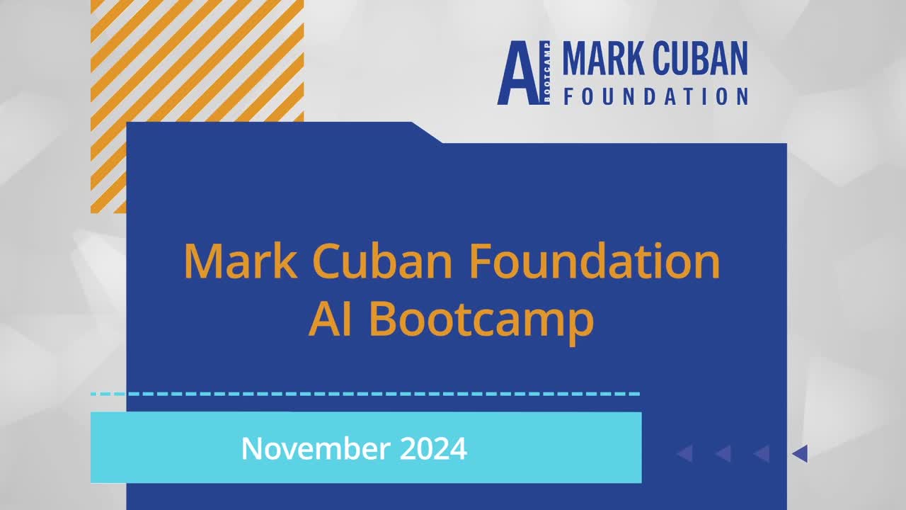 Mark Cuban Foundation on LinkedIn: 2024 Mark Cuban Foundation AI Bootcamp Mark Cuban Foundation on LinkedIn: 2024 Mark Cuban Foundation AI Bootcamp