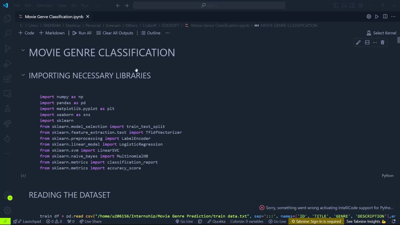 Deepak Kumar AM on LinkedIn: #codsoft #python #machinelearning # ... Deepak Kumar AM on LinkedIn: #codsoft #python #machinelearning # ...