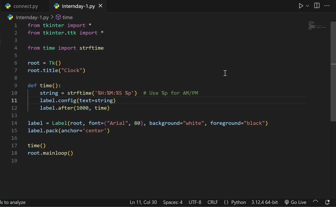 Ansh Jain on LinkedIn: #python #internsuccess #digitalclock #techtalent Ansh Jain on LinkedIn: #python #internsuccess #digitalclock #techtalent