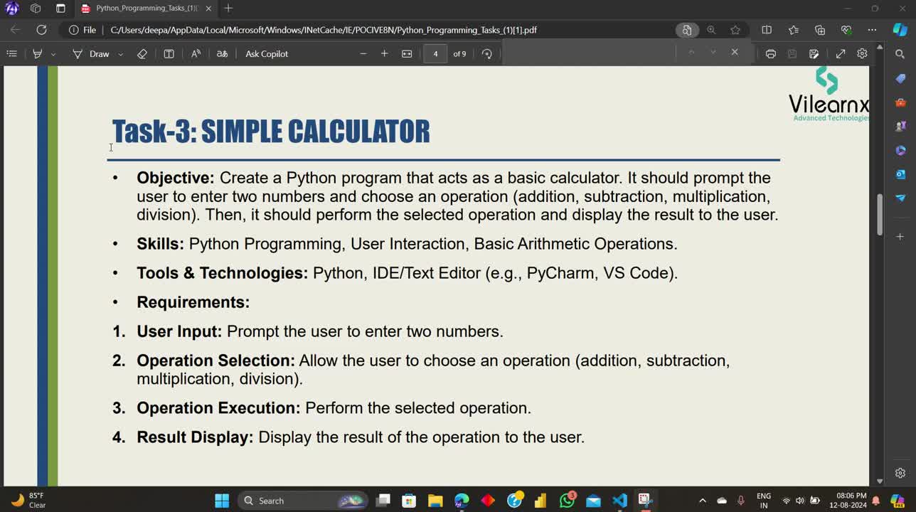 Deepak L on LinkedIn: #python #programming #internship #vilearnx # ... Deepak L on LinkedIn: #python #programming #internship #vilearnx # ...