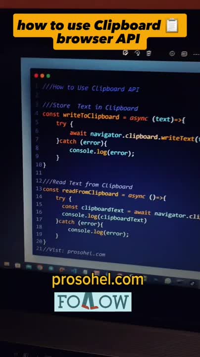 Programmer Sohel on LinkedIn: How to use Clipboard API in Javascript Programmer Sohel on LinkedIn: How to use Clipboard API in Javascript