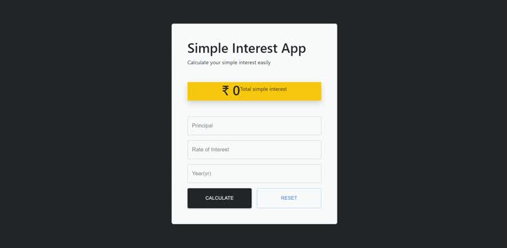 Adarsh A on LinkedIn: #reactjs #webdevelopment #simpleinterestcalculator Adarsh A on LinkedIn: #reactjs #webdevelopment #simpleinterestcalculator