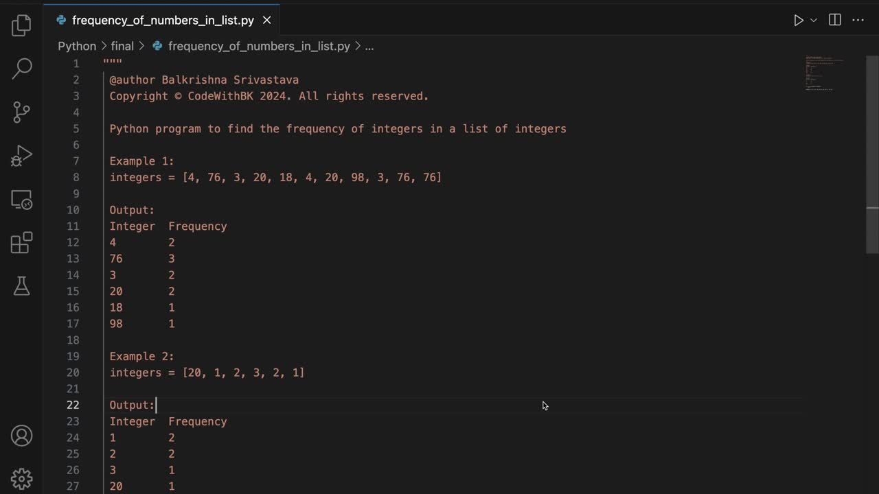 CodeWithBK on LinkedIn: Python program to find the frequency of ... CodeWithBK on LinkedIn: Python program to find the frequency of ...