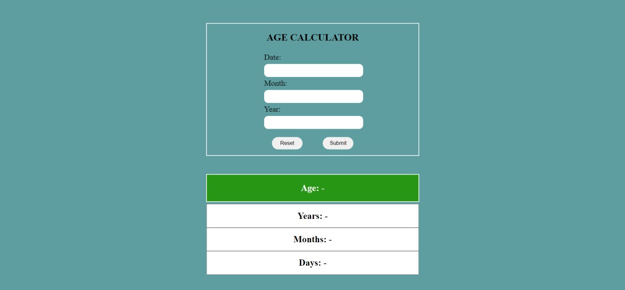 Built an Age Calculator using HTML, CSS, and JavaScript | Vikas Rajput ... Built an Age Calculator using HTML, CSS, and JavaScript | Vikas Rajput ...