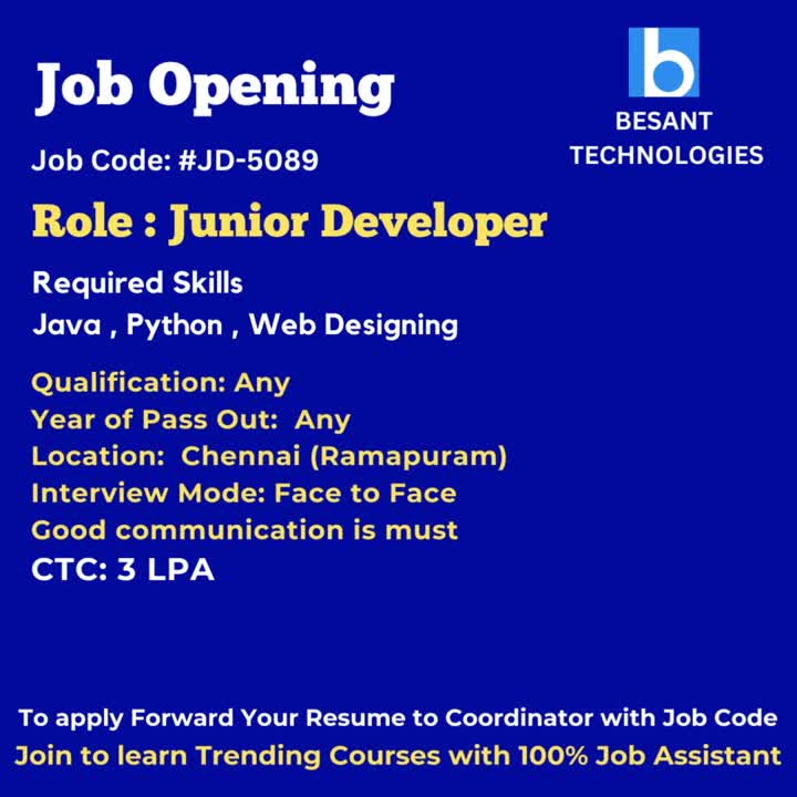 Besant Technologies on LinkedIn: #python #pythondeveloper #java # ... Besant Technologies on LinkedIn: #python #pythondeveloper #java # ...