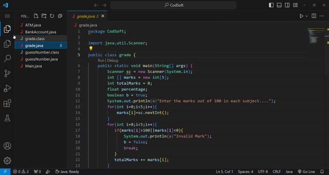 Sandeep Kumar on LinkedIn: #codsoft #javaprogramming Sandeep Kumar on LinkedIn: #codsoft #javaprogramming