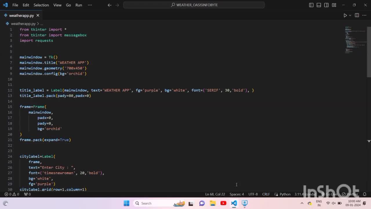 Created Oasis Infobyte weather app | Anandakannan S posted on the topic ... Created Oasis Infobyte weather app | Anandakannan S posted on the topic ...