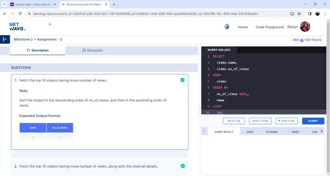 Completed SQL course with great results | Murgani Rohan posted on the ... Completed SQL course with great results | Murgani Rohan posted on the ...