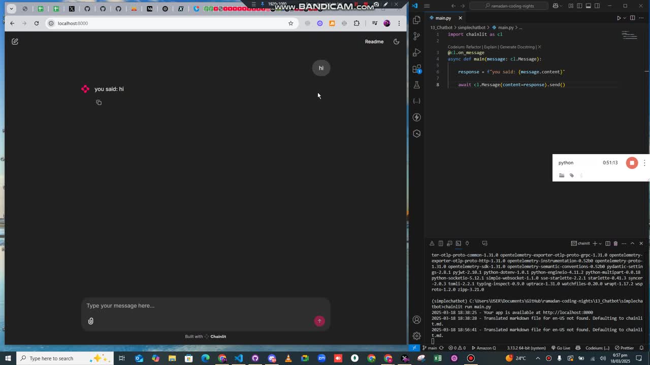 #ramadancodingnights #python #ai #chainlit #chatbot #coding | Abdul samad #ramadancodingnights #python #ai #chainlit #chatbot #coding | Abdul samad