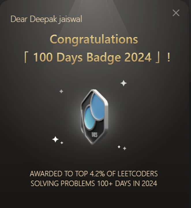 Deepak Jaiswal on LinkedIn: #100daysofcode #leetcode #learningjourney # ... Deepak Jaiswal on LinkedIn: #100daysofcode #leetcode #learningjourney # ...