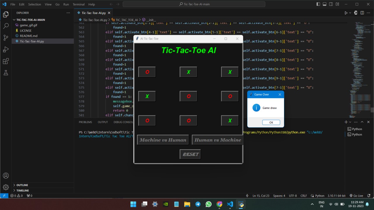 Sai Rohit Guduri on LinkedIn: #tictactoe #ai #codsoft #internshipcompletion Sai Rohit Guduri on LinkedIn: #tictactoe #ai #codsoft #internshipcompletion