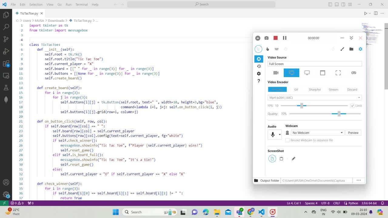 Mohammad Musa Sharif Shaik on LinkedIn: #python #coding #tictactoe Mohammad Musa Sharif Shaik on LinkedIn: #python #coding #tictactoe