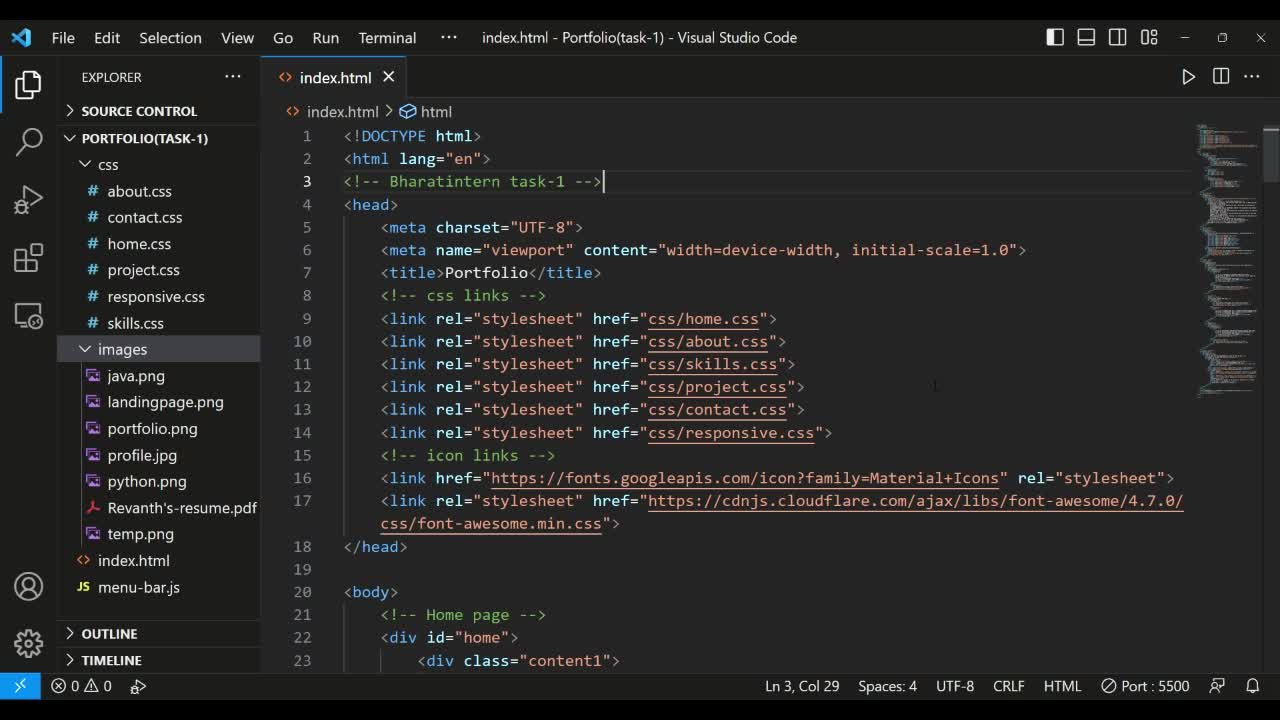 revanth sai on LinkedIn: #html #css #webdevelopment #bharatintern revanth sai on LinkedIn: #html #css #webdevelopment #bharatintern