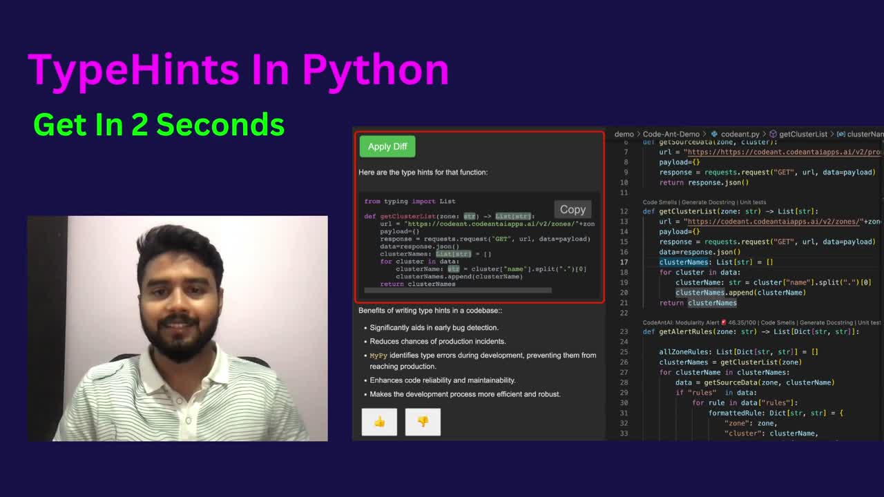How to add Typehints to your code in 2 seconds | Amartya Jha posted on ... How to add Typehints to your code in 2 seconds | Amartya Jha posted on ...