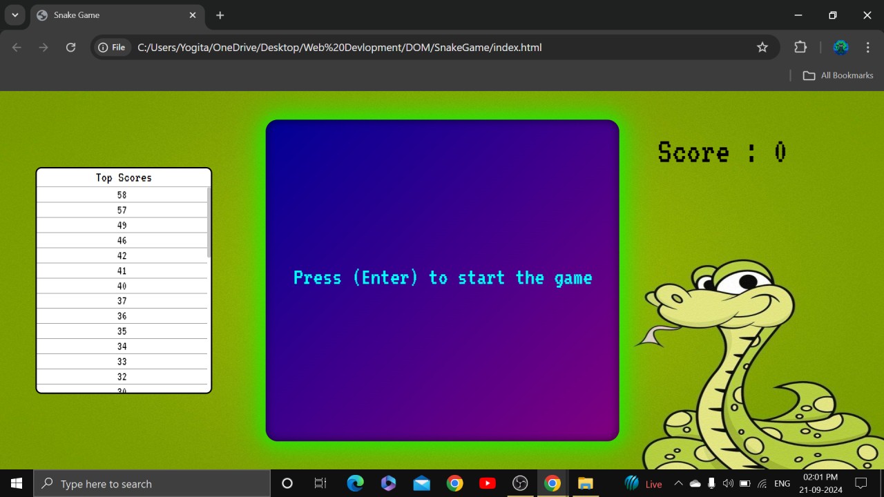 Anurag Mishra on LinkedIn: #4th #snakegame #javascript #html #css # ... Anurag Mishra on LinkedIn: #4th #snakegame #javascript #html #css # ...