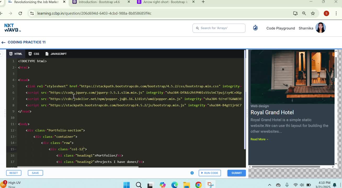 #day32 #50daysofcode #html #css #bootstrap #nxtwave #ccbpian ... #day32 #50daysofcode #html #css #bootstrap #nxtwave #ccbpian ...