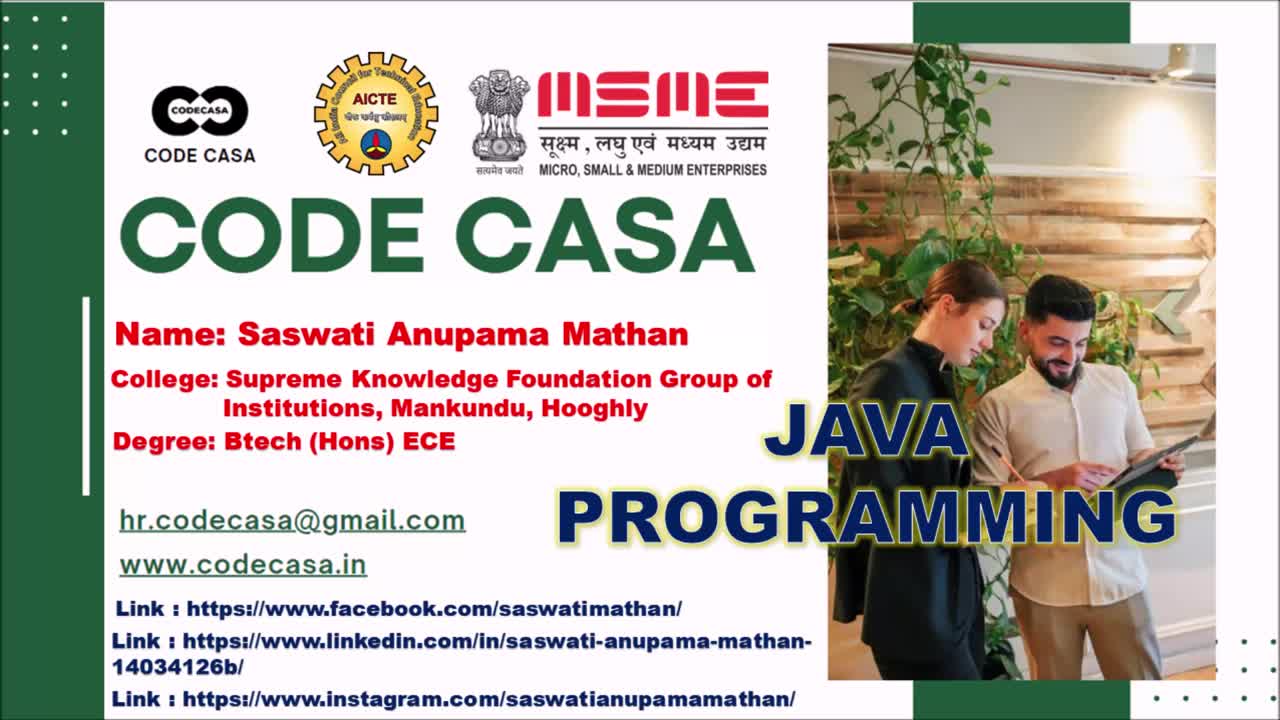 Created a game for Code Casa (JAVA DEVELOPMENT) | SASWATI ANUPAMA ... Created a game for Code Casa (JAVA DEVELOPMENT) | SASWATI ANUPAMA ...