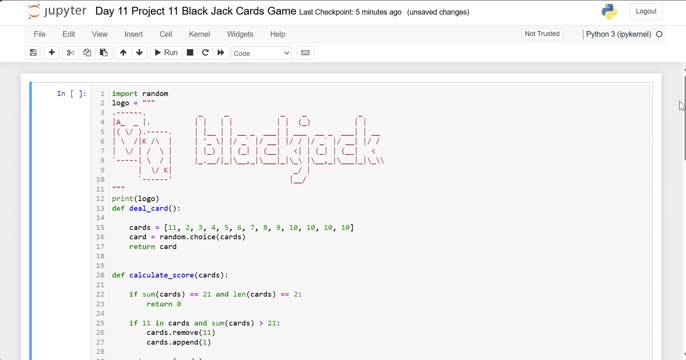Mohit Sharma on LinkedIn: #100daysofcode #python #coding #blackjack Mohit Sharma on LinkedIn: #100daysofcode #python #coding #blackjack