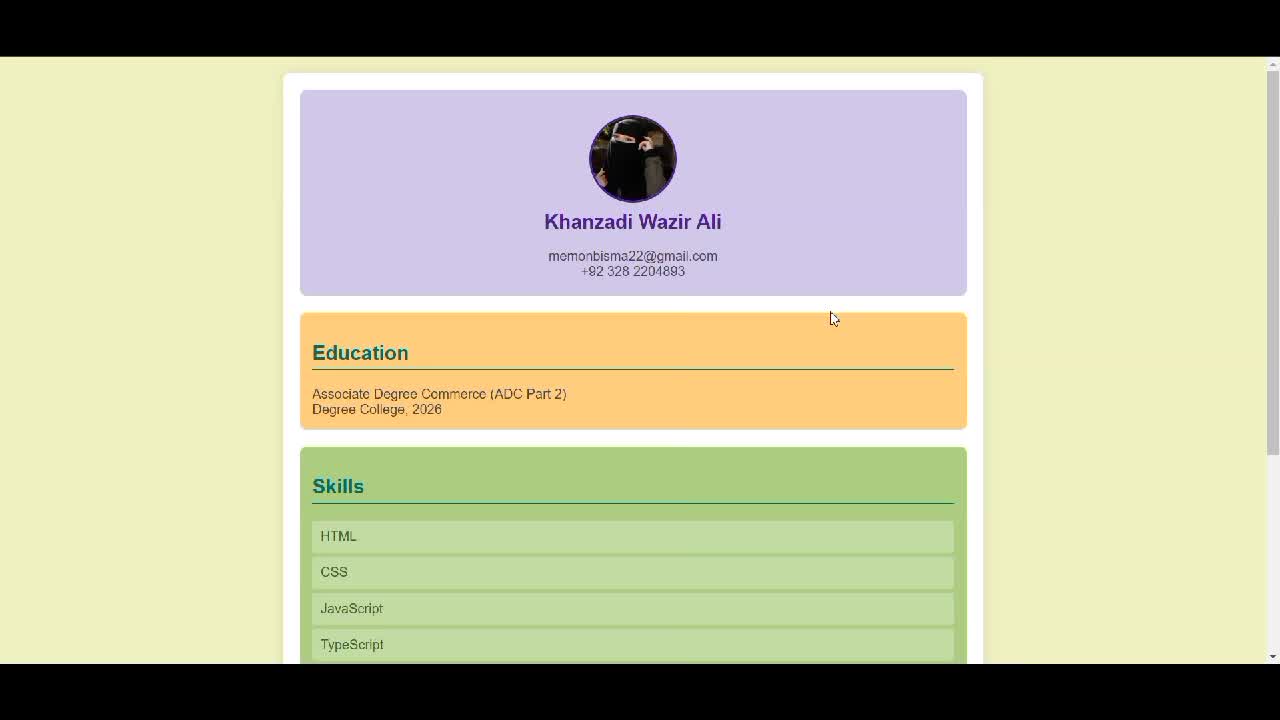 Khanzadi (Bisma) Wazir Ali on LinkedIn: #webdevelopment #resumebuilder ... Khanzadi (Bisma) Wazir Ali on LinkedIn: #webdevelopment #resumebuilder ...