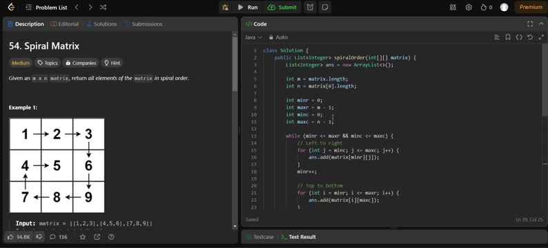 Sarvesh Patel on LinkedIn: #leetcode54 #codingjourney #spiralmatrix # ... Sarvesh Patel on LinkedIn: #leetcode54 #codingjourney #spiralmatrix # ...