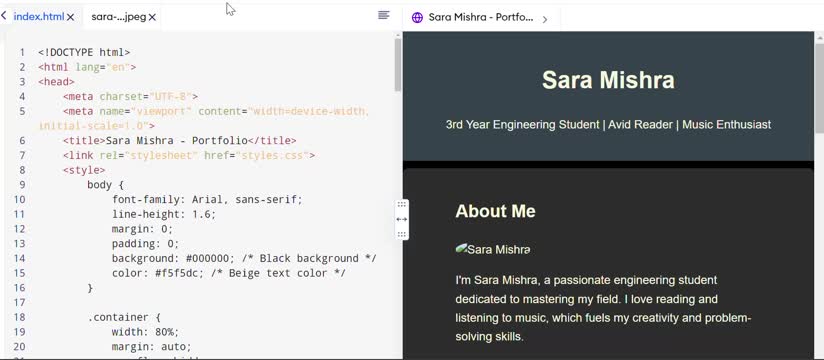 Sara Mishra on LinkedIn: #webdev #internship #portfolio #codsoft #coding Sara Mishra on LinkedIn: #webdev #internship #portfolio #codsoft #coding