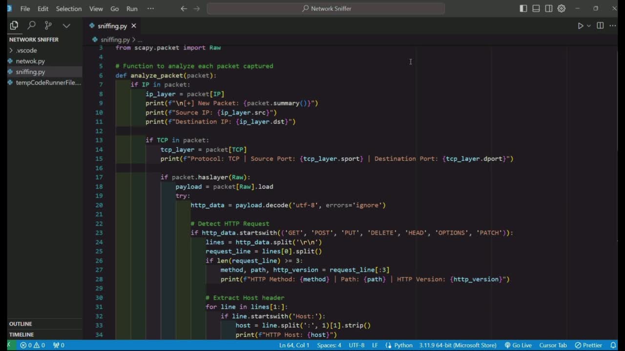 Raushan Raj on LinkedIn: Task 2 : A Network Sniffer with Python! 🐍💻 I ... Raushan Raj on LinkedIn: Task 2 : A Network Sniffer with Python! 🐍💻 I ...