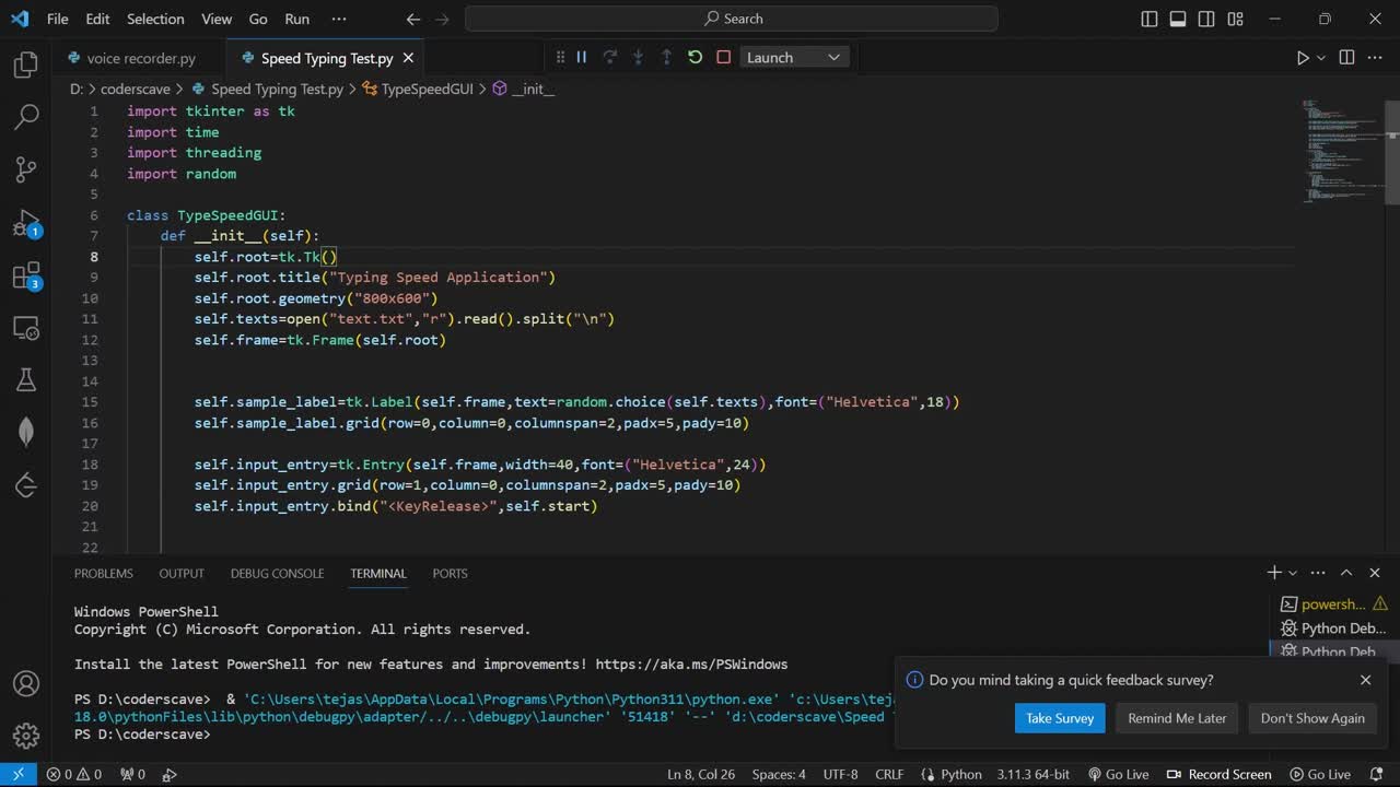 Tejas Ambekar on LinkedIn: #pythondevelopment #coderscave #typingspeedtest Tejas Ambekar on LinkedIn: #pythondevelopment #coderscave #typingspeedtest