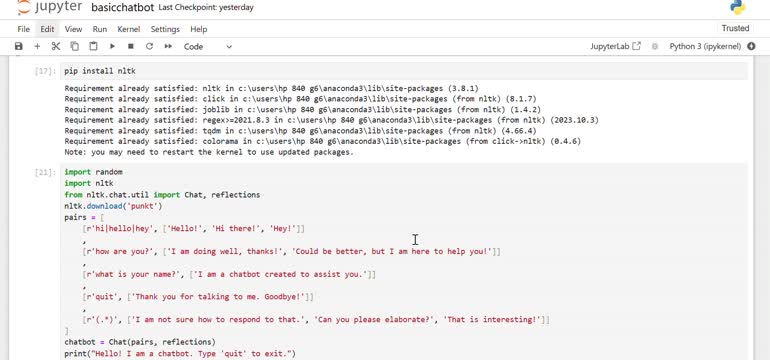 Pooja M on LinkedIn: #python #programming #chatbot #ai #machinelearning ... Pooja M on LinkedIn: #python #programming #chatbot #ai #machinelearning ...