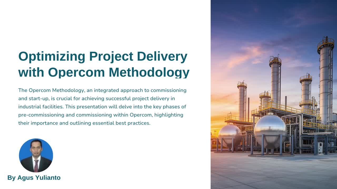 Optimizing project Delivery with Opercom Methodology. | Agus Yulianto Optimizing project Delivery with Opercom Methodology. | Agus Yulianto