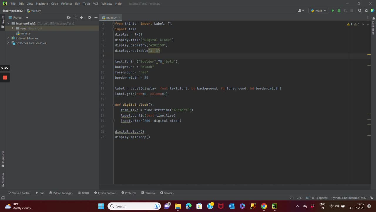 Litin Ommi on LinkedIn: #pythonprogramming #internpe Litin Ommi on LinkedIn: #pythonprogramming #internpe